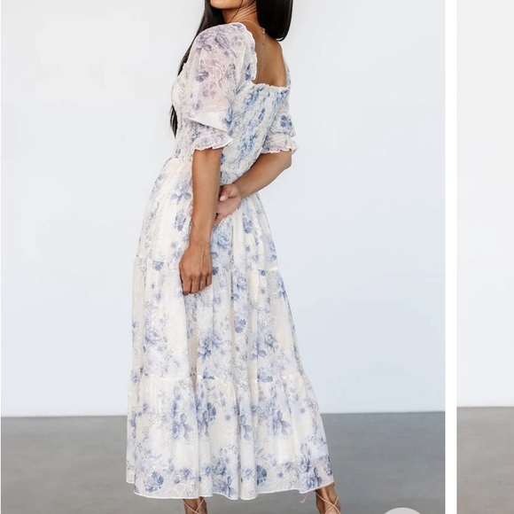 Baltic Born | Dresses | Baltic Born Blue Floral Midi Dress | Poshmark